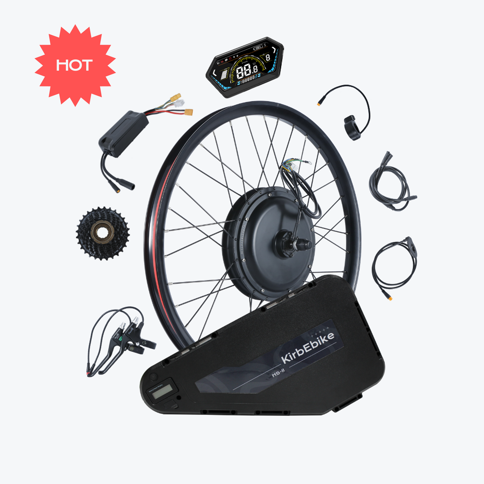 52V 2000W Ebike Conversion Kit With Battery - Kirbebike